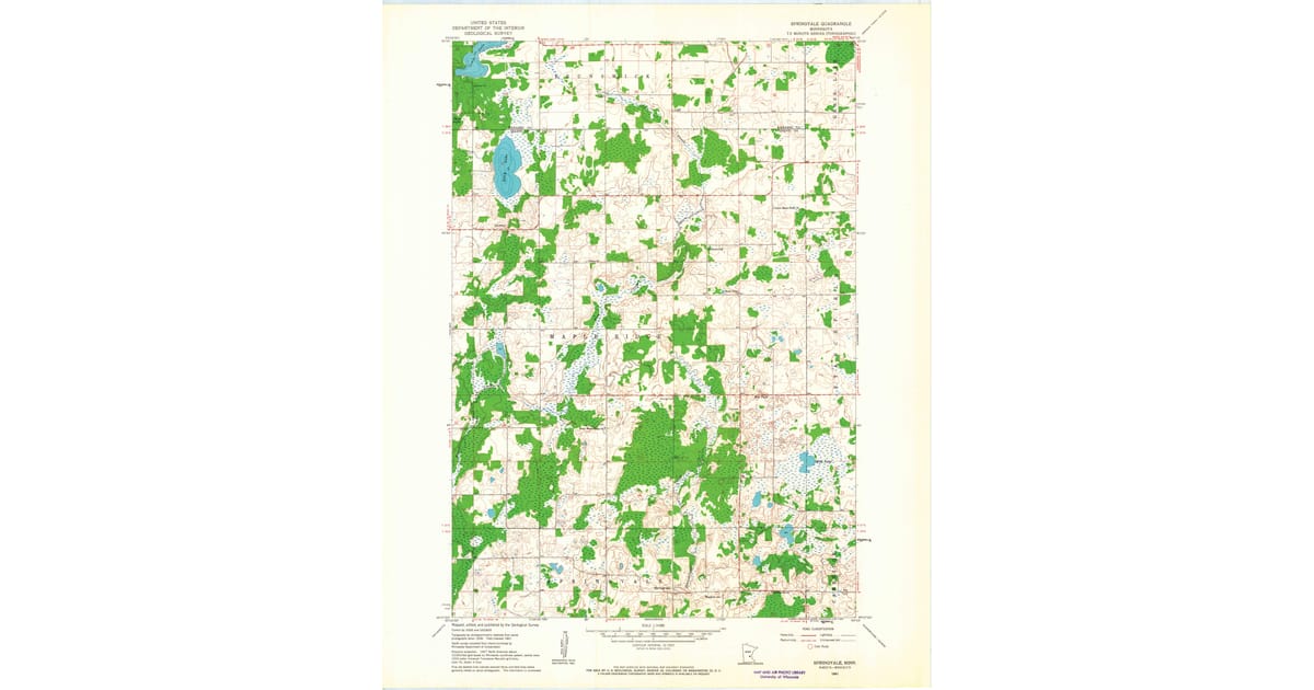 1961 Map of Springvale, Isanti County, MN — High-Res | Pastmaps