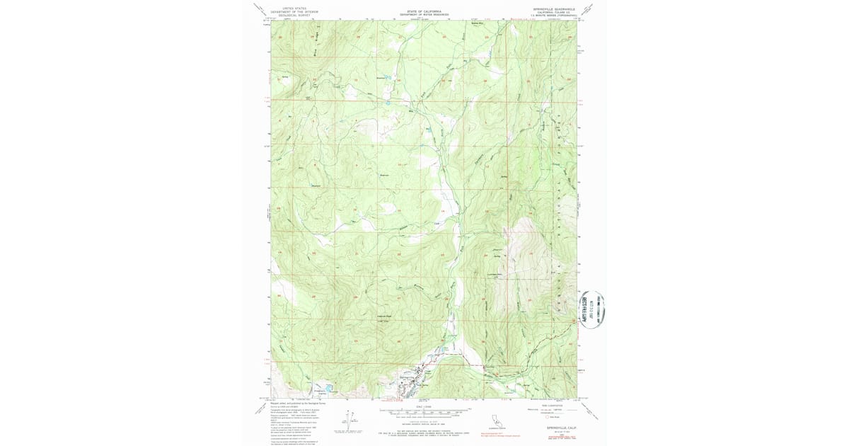 1977 Map of Springville, CA — High-Res | Pastmaps