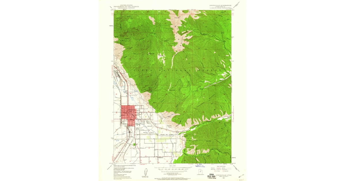 1948 Map of Springville, UT — High-Res | Pastmaps