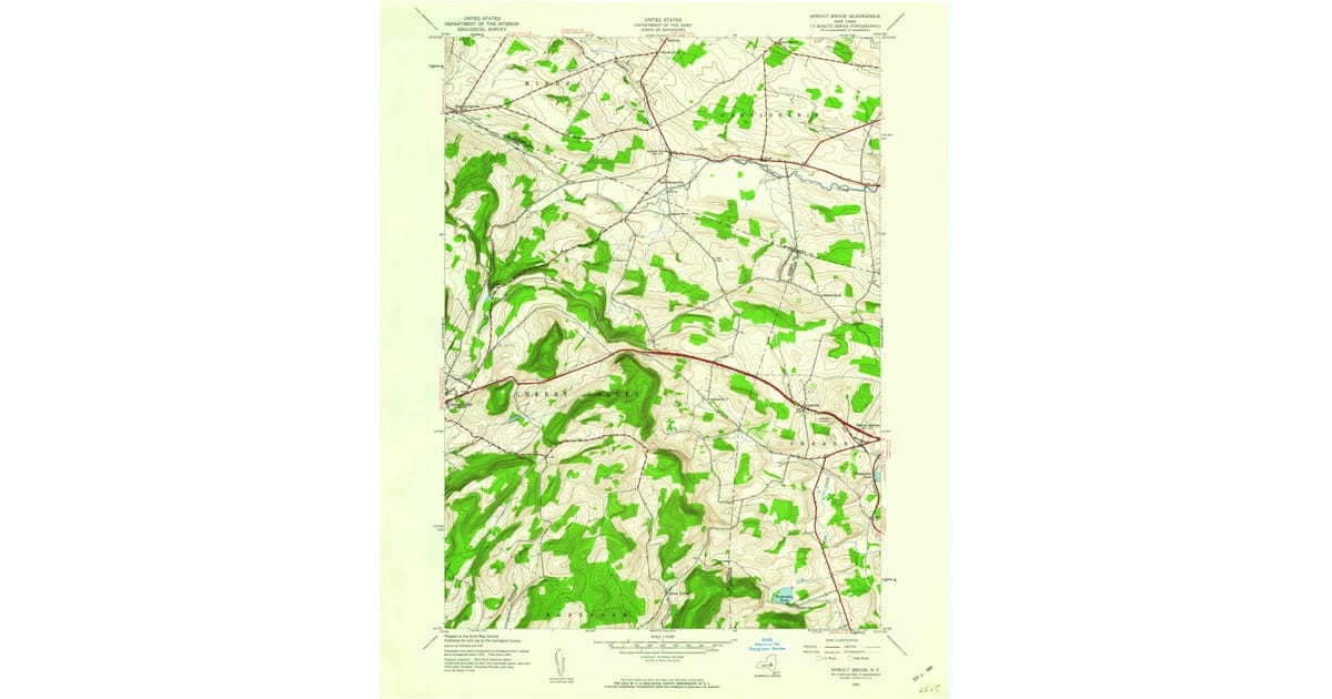 1943 Map of Sprout Brook, Otsego County, NY — High-Res | Pastmaps
