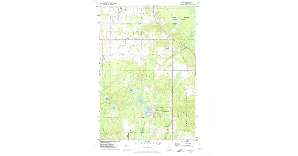 1971 Map of Spruce, Alcona County, MI — High-Res | Pastmaps