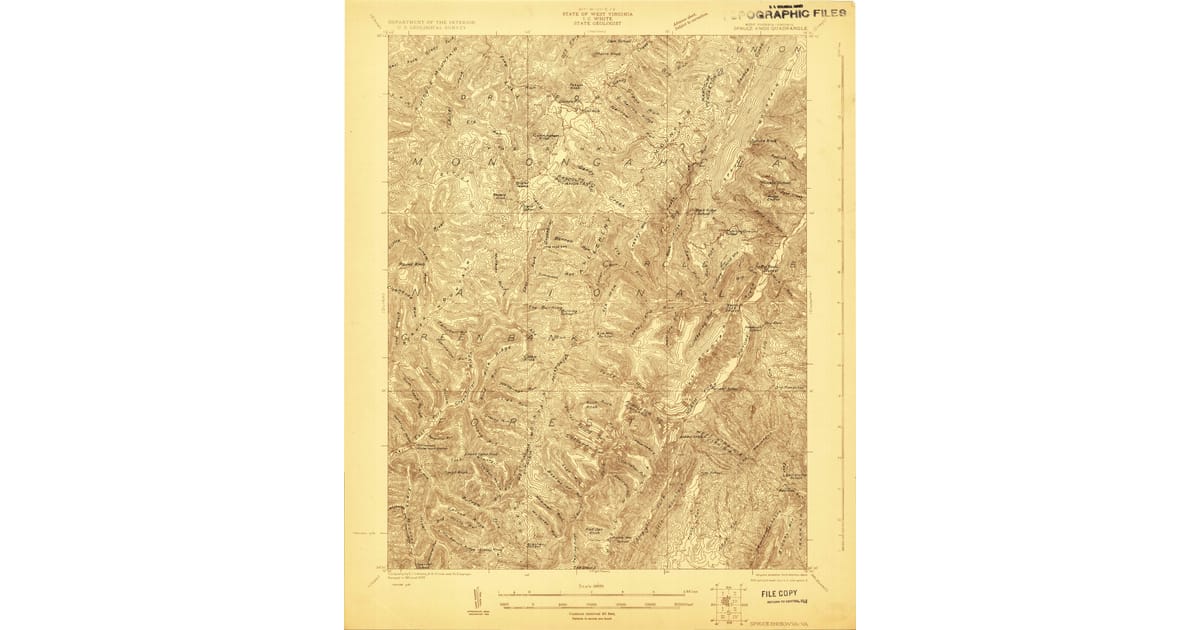 1922 Map of Spruce Knob, Pendleton County, WV — High-Res | Pastmaps