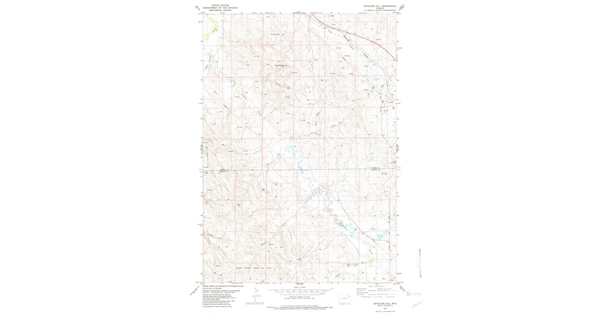 1982 Map of Spyglass Hill, Crook County, WY — High-Res | Pastmaps