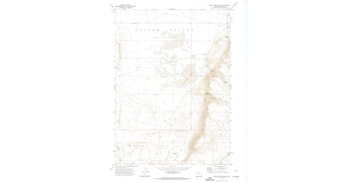 1971 Map of Square Mountain, Harney County, OR — High-Res | Pastmaps