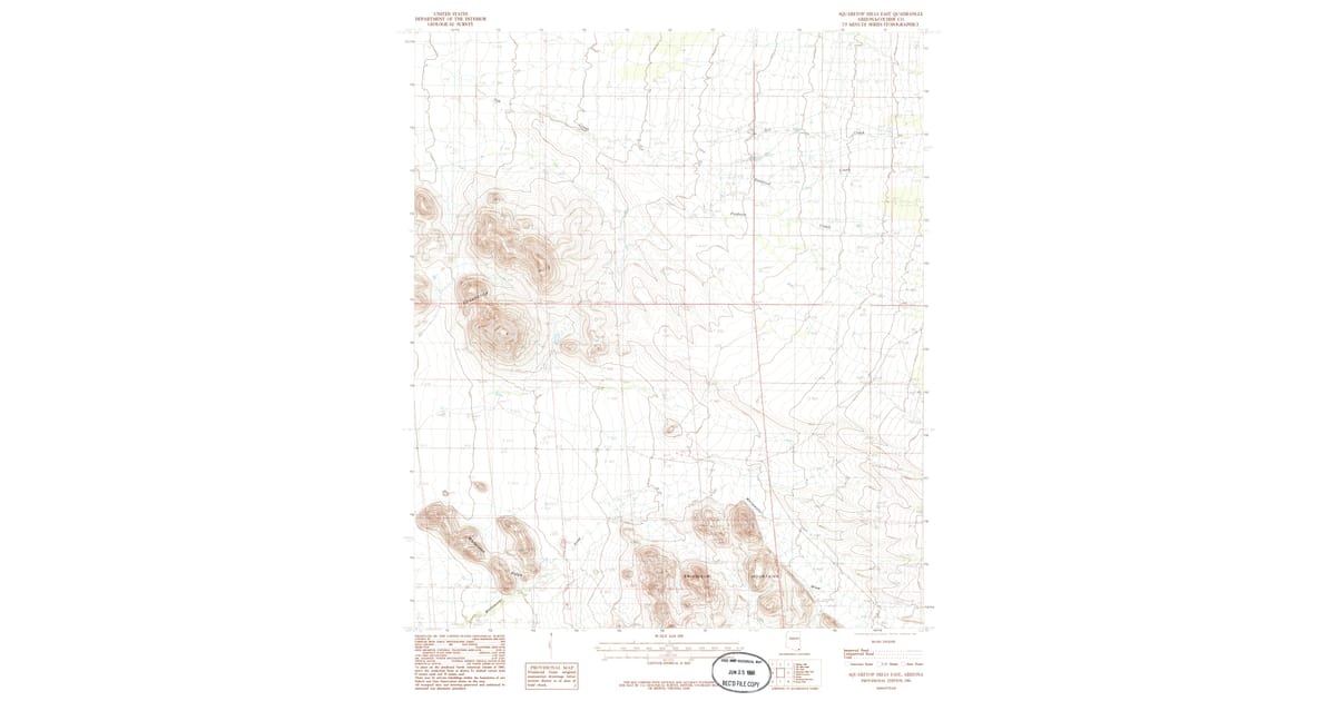1986 Map of Squaretop Hills East, Cochise County, AZ — High-Res | Pastmaps
