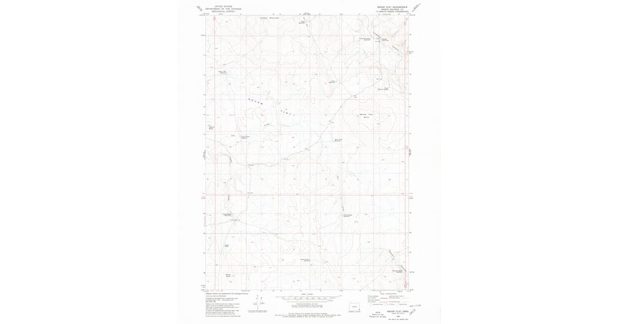 1980 Map of Squaw Flat, Malheur County, OR — High-Res | Pastmaps