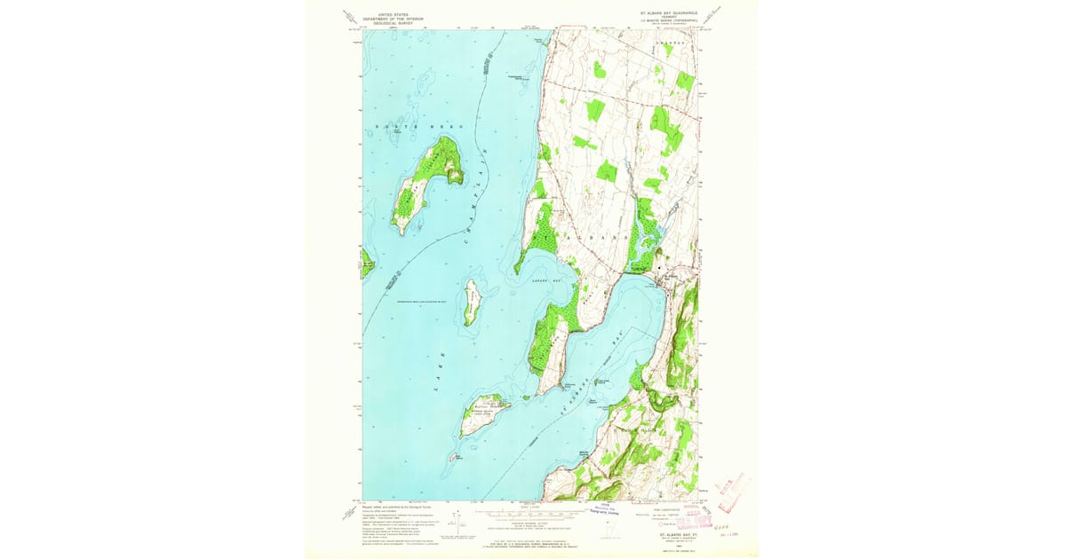 1964 Map of St. Albans Bay, Franklin County, VT — High-Res | Pastmaps
