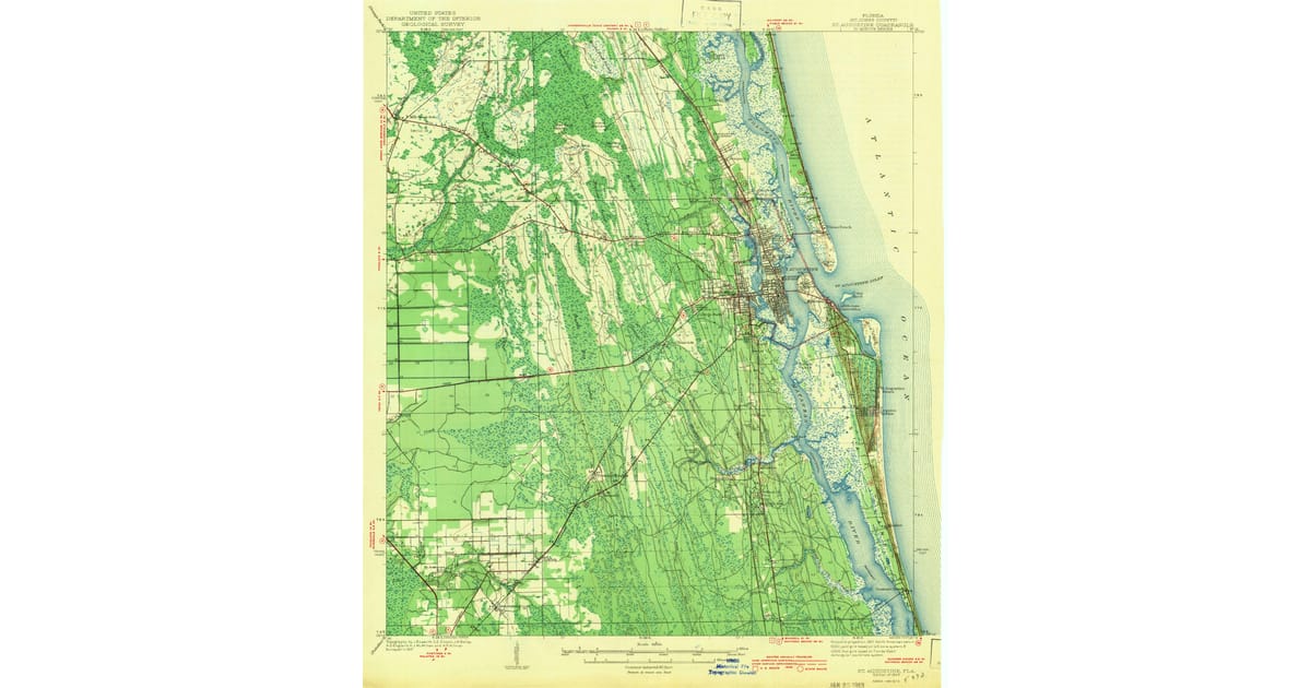 1943 Map of St. Augustine, FL — High-Res | Pastmaps
