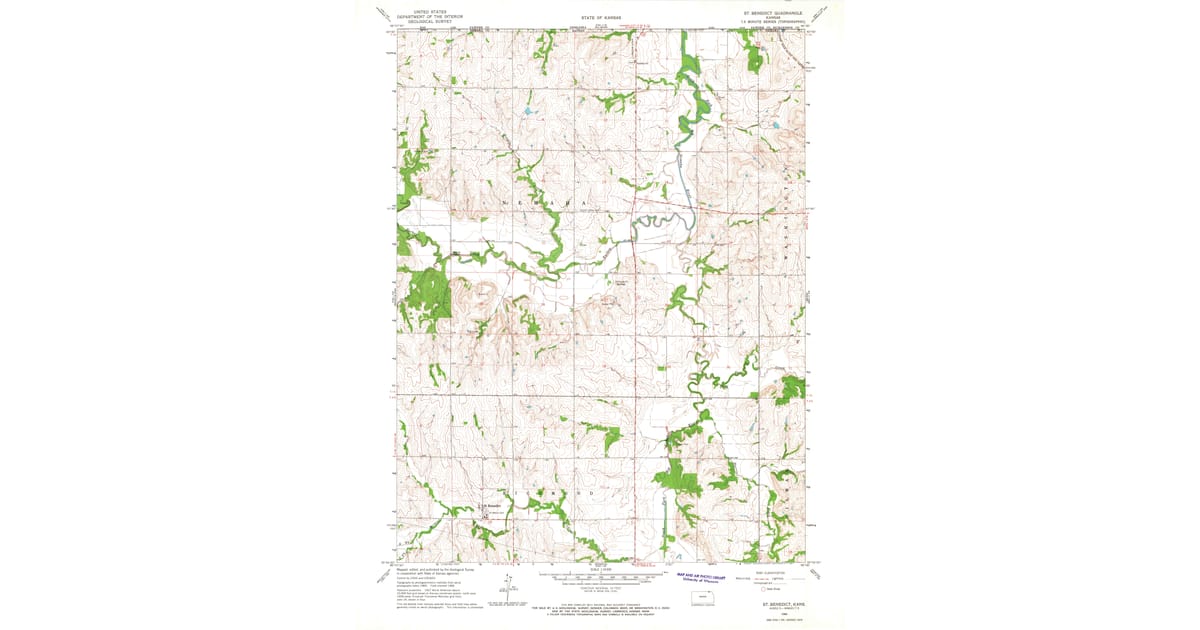 1966 Map of St Benedict, Nemaha County, KS — High-Res | Pastmaps