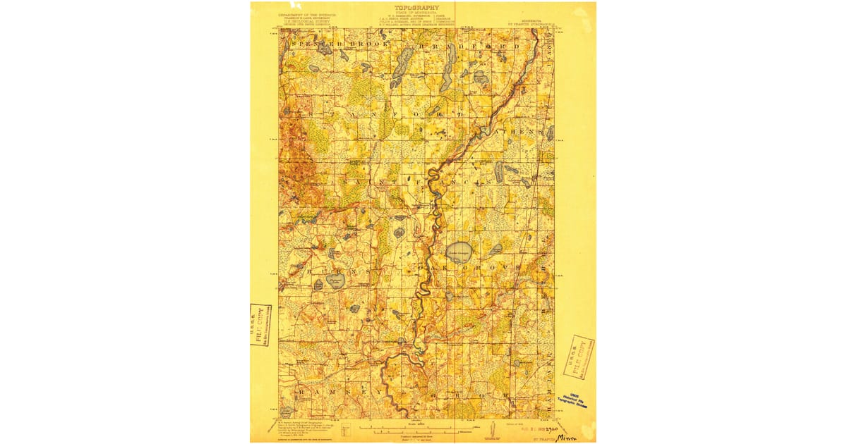 1919 Map of St. Francis, MN — High-Res, 1919 Print #3 | Pastmaps
