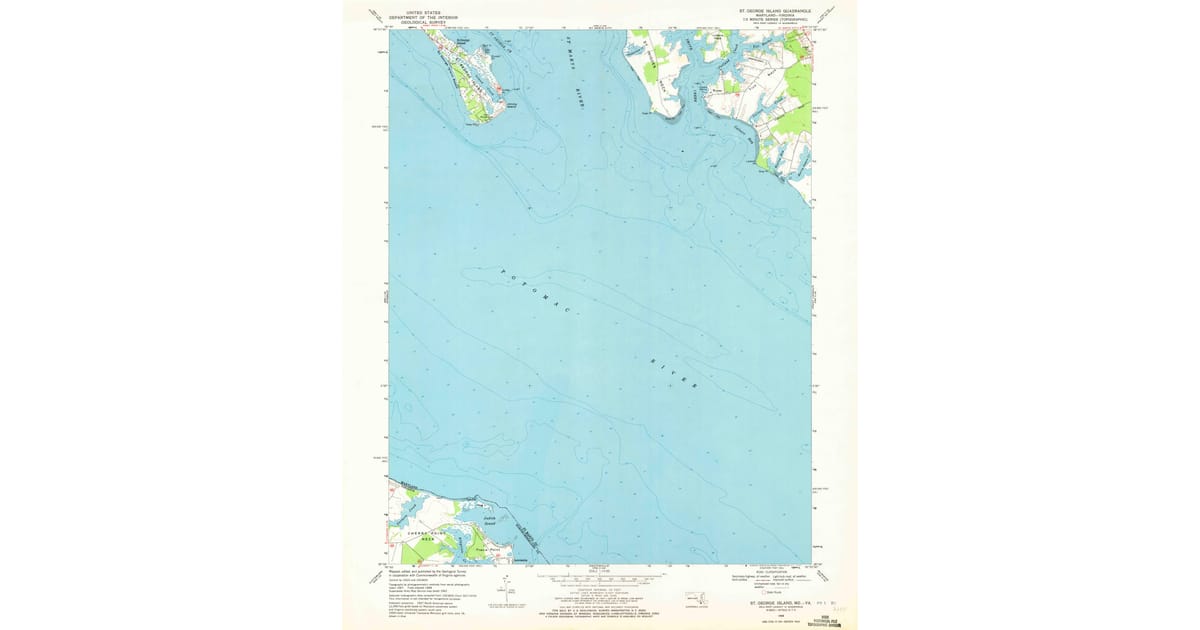 1968 Map of St. George Island, MD — High-Res | Pastmaps