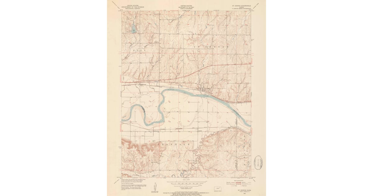 1953 Map of St George, Pottawatomie County, KS — High-Res | Pastmaps