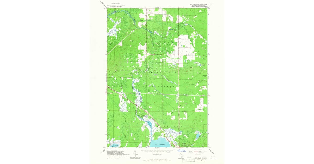 1965 Map of St. Helen NW, Roscommon County, MI — High-Res | Pastmaps