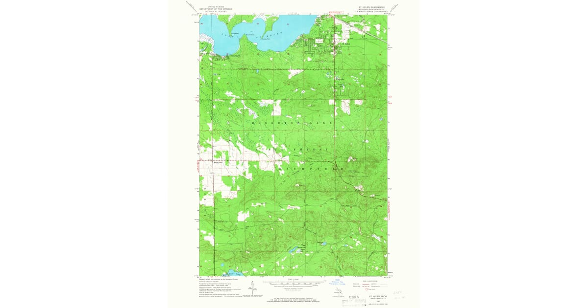 1965 Map of St. Helen, MI — High-Res | Pastmaps