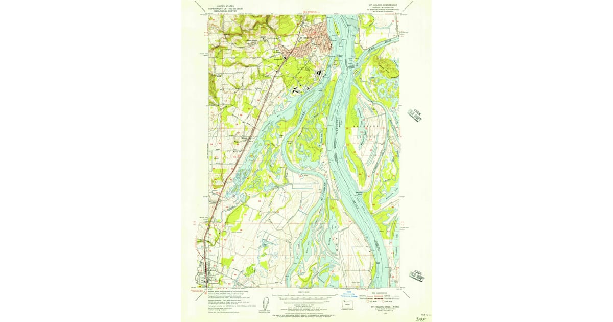 1954 Map of St. Helens, OR — High-Res | Pastmaps