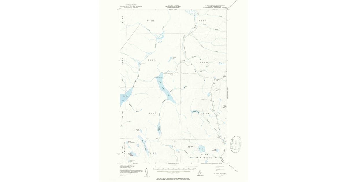 1954 Map of St. John Pond, Somerset County, ME — High-Res | Pastmaps