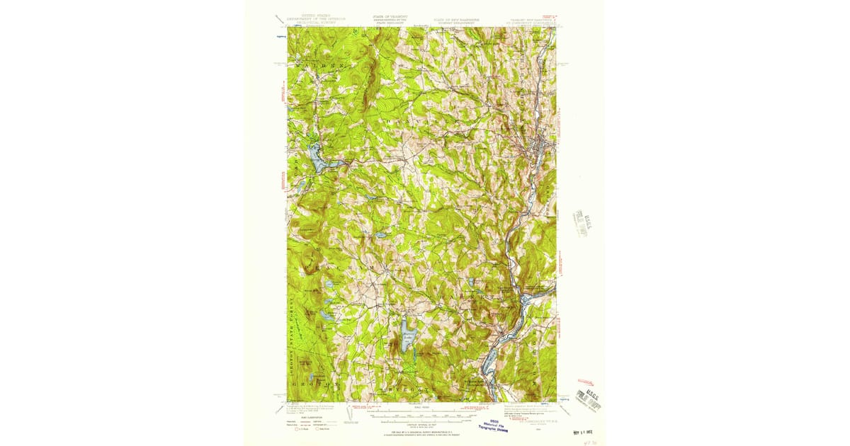 1949 Map of St. Johnsbury, Caledonia County, VT — High-Res | Pastmaps