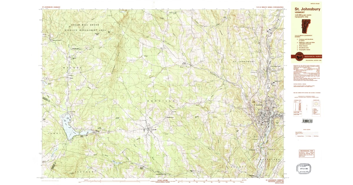1983 Map of St. Johnsbury, Caledonia County, VT — High-Res | Pastmaps