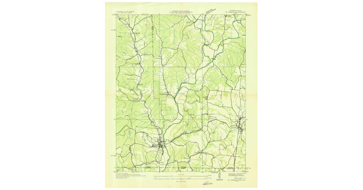 1936 Map of St. Joseph, TN — High-Res | Pastmaps