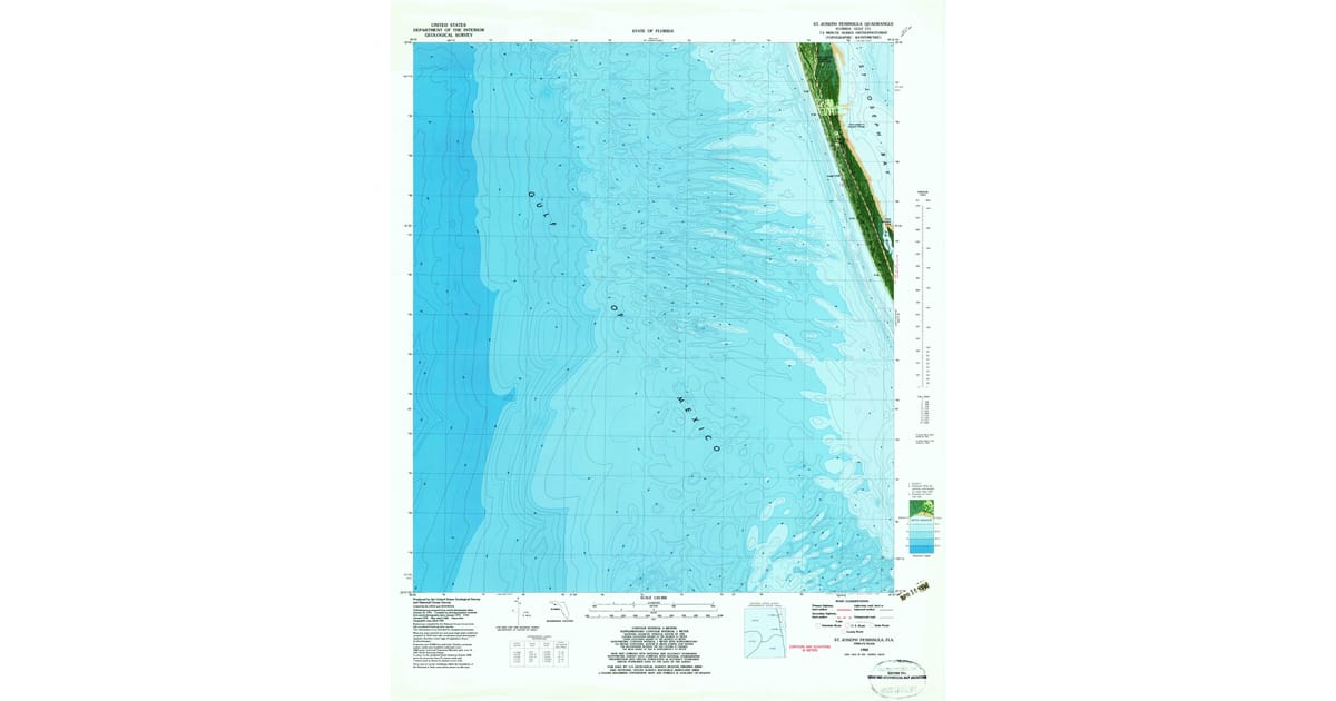 1982 Map of St. Joseph Peninsula, Gulf County, FL — High-Res | Pastmaps