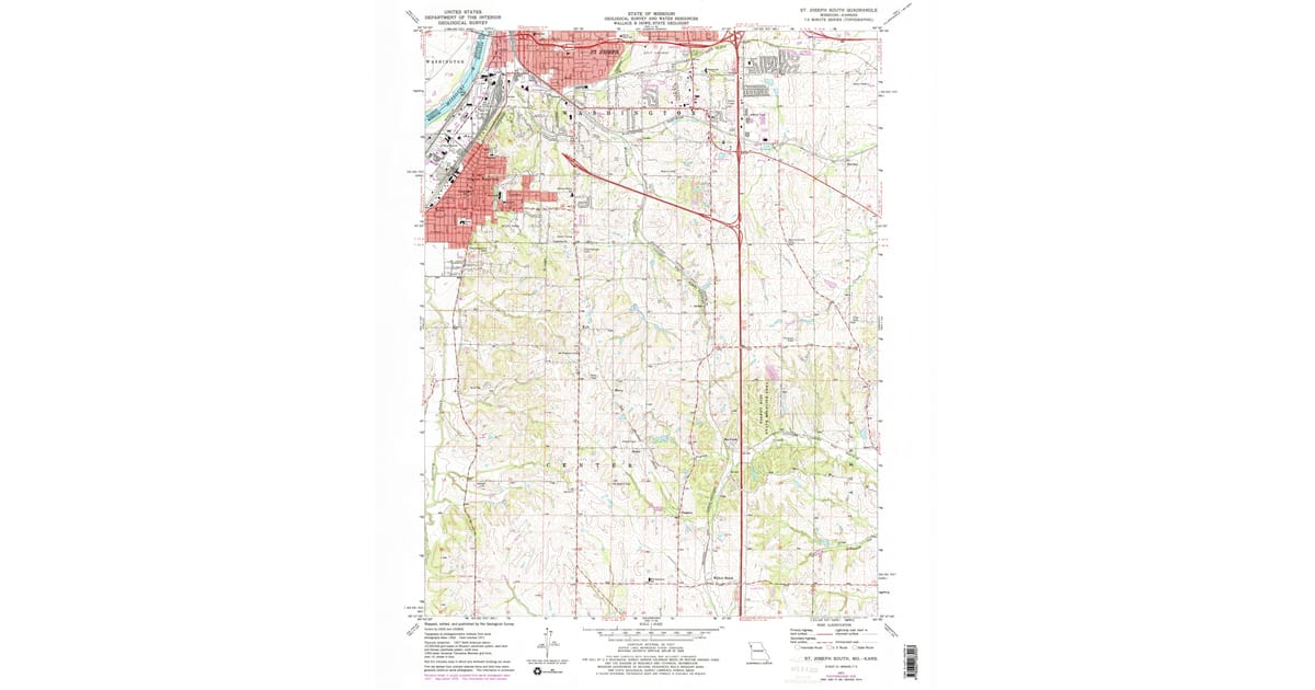 1971 Map of St. Joseph South, Buchanan County, MO — High-Res, 1978 ...