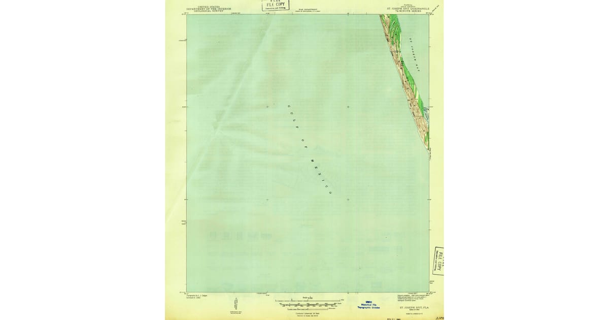 1943 Map of St Joseph Spit, Gulf County, FL — High-Res | Pastmaps