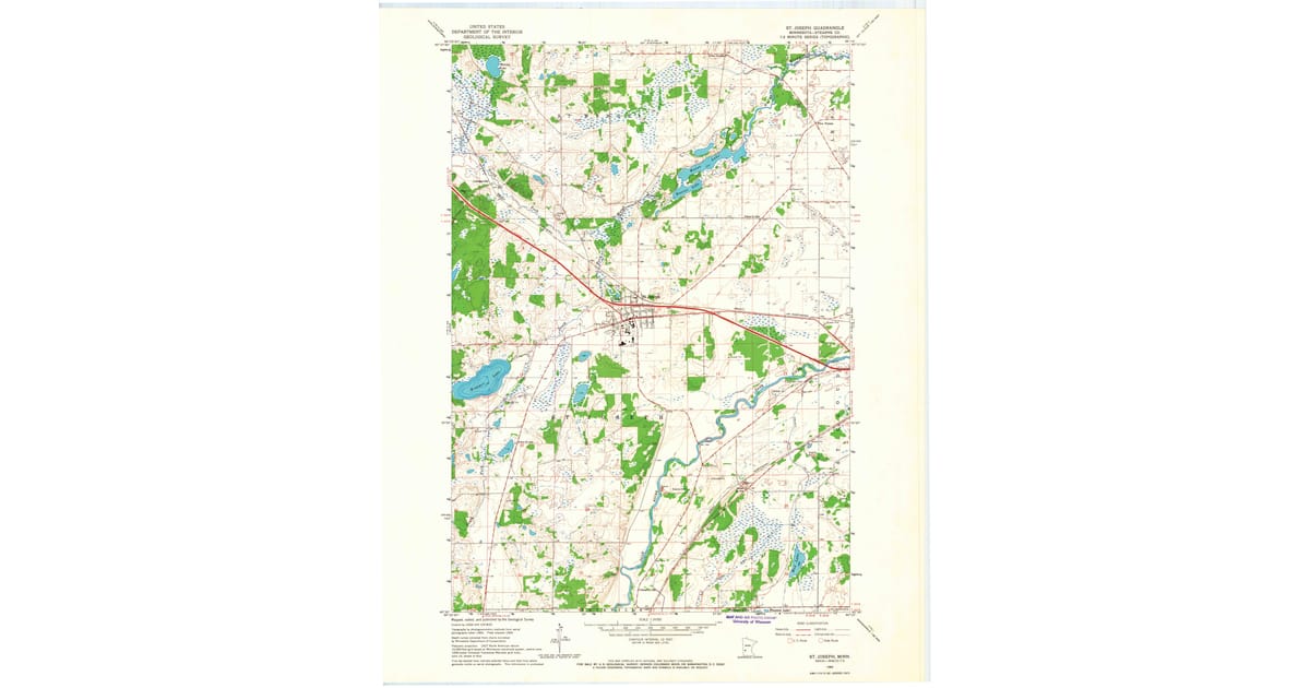 1965 Map of St Joseph, Stearns County, MN — High-Res | Pastmaps