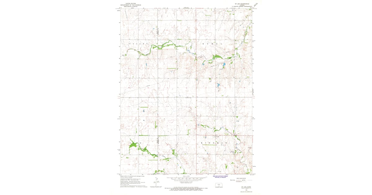 1966 Map of St Leo, Kingman County, KS — High-Res | Pastmaps