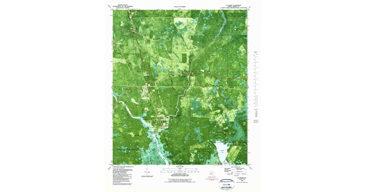 1982 Map of St Marks, Wakulla County, FL — High-Res | Pastmaps
