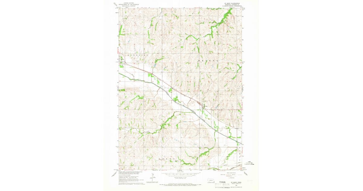 1965 Map of St. Mary, Johnson County, NE — High-Res | Pastmaps