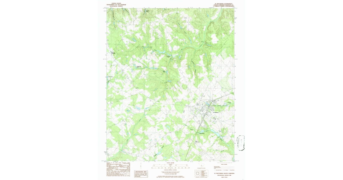 1986 Map of St. Matthews, SC — High-Res | Pastmaps