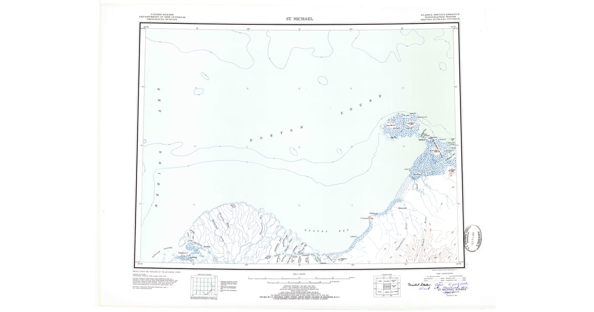 1951 Map of St Michael, Kusilvak Borough, AK — High-Res, 1951 Print #2 ...