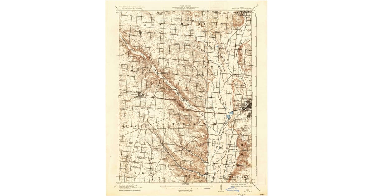 1916 Map of St. Paris, OH — High-Res | Pastmaps