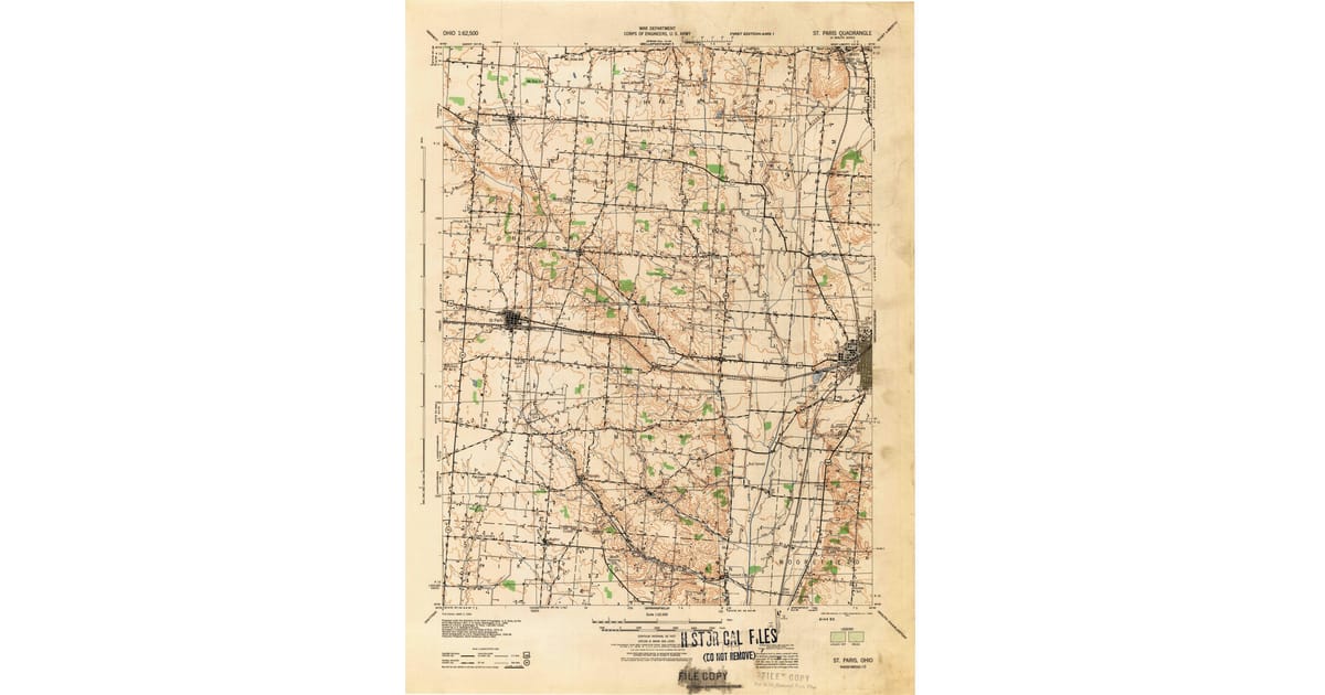 1944 Map of St. Paris, OH — High-Res | Pastmaps