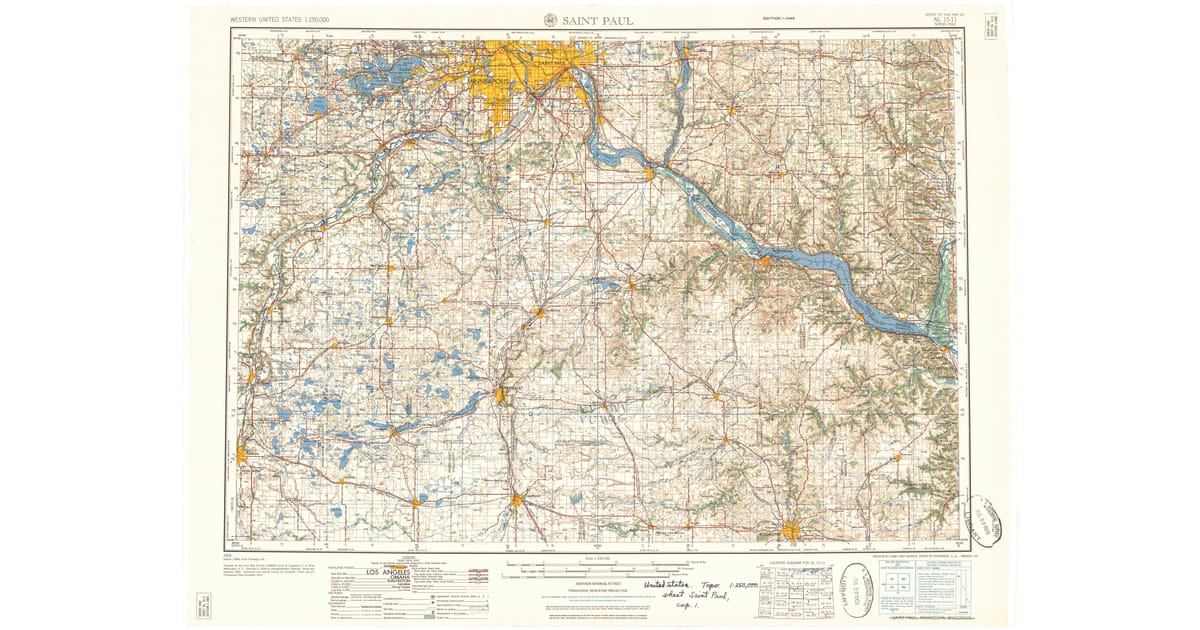 1959 Map of St. Paul, MN — High-Res, 1959 Print | Pastmaps