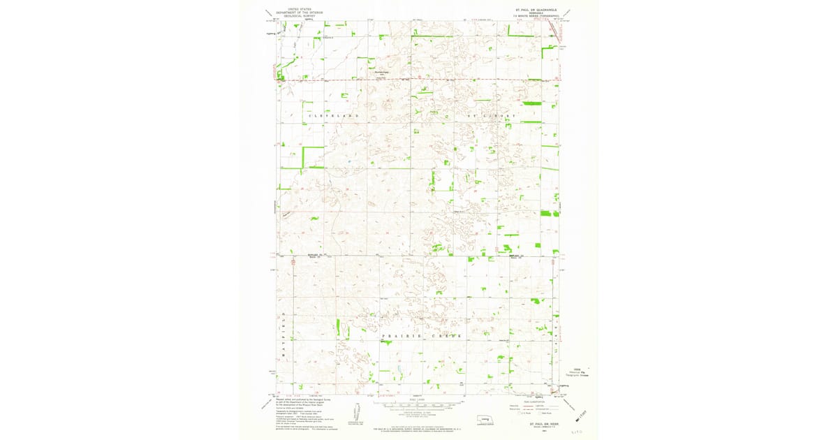 1961 Map of St. Paul SW, Howard County, NE — High-Res | Pastmaps