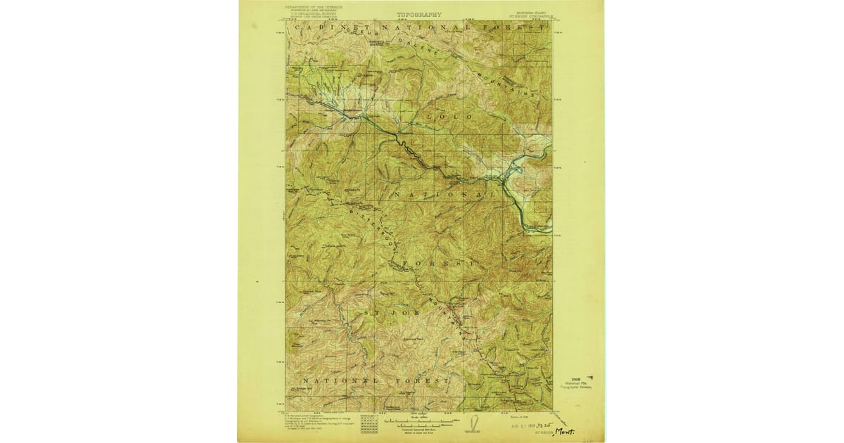 1919 Map of St. Regis, MT — High-Res | Pastmaps