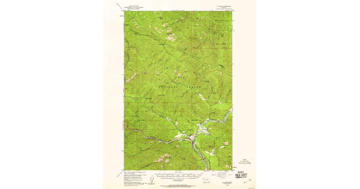 1956 Map of St Regis, Mineral County, MT — High-Res | Pastmaps