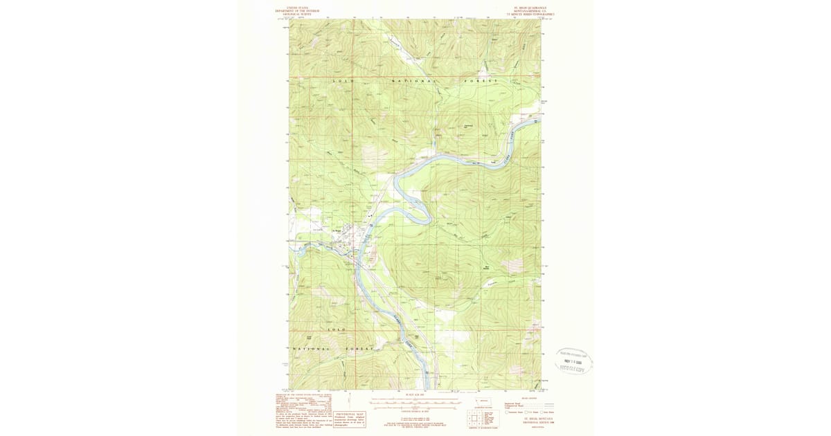 1988 Map of St Regis, Mineral County, MT — High-Res | Pastmaps