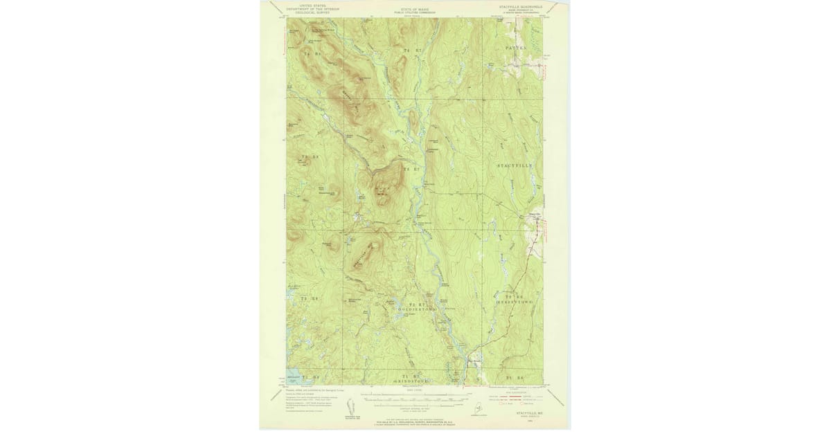 1953 Map of Stacyville, Penobscot County, ME — High-Res | Pastmaps