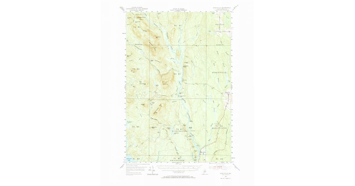 1953 Map of Stacyville, Penobscot County, ME — High-Res, 1969 Print ...