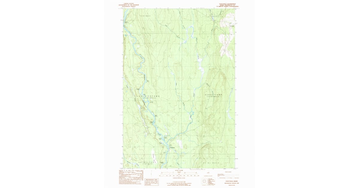 1989 Map of Stacyville, Penobscot County, ME — High-Res | Pastmaps