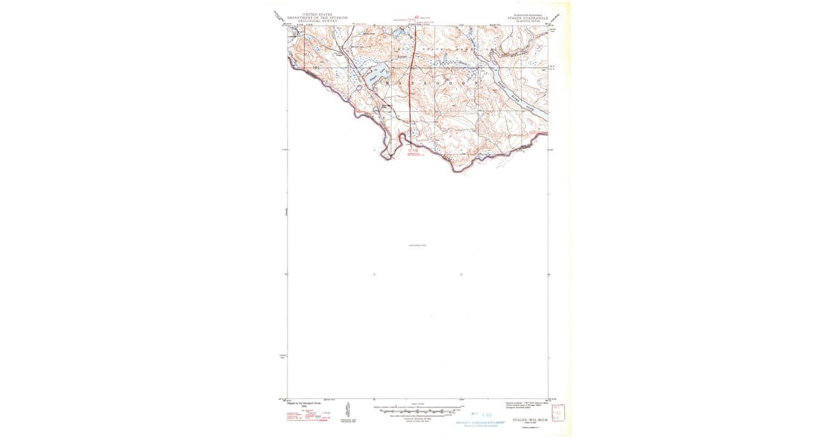 1947 Map of Stager, Florence County, WI — High-Res | Pastmaps