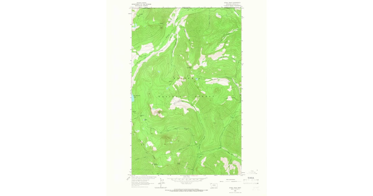 1963 Map of Stahl Peak, Lincoln County, MT — High-Res | Pastmaps