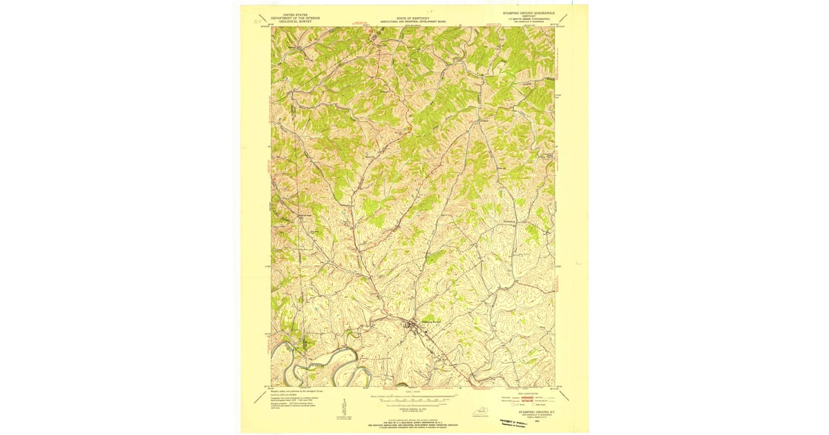 1953 Map of Stamping Ground, KY — High-Res | Pastmaps