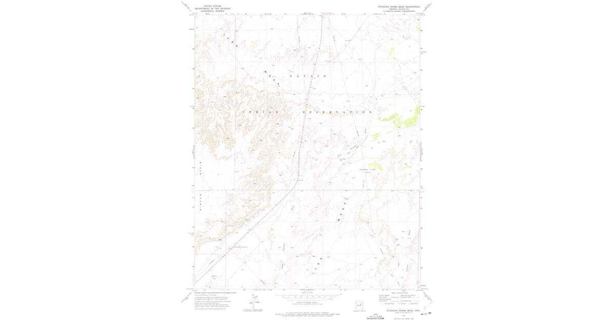 1972 Map of Standing Horse Mesa, Navajo County, AZ — High-Res | Pastmaps