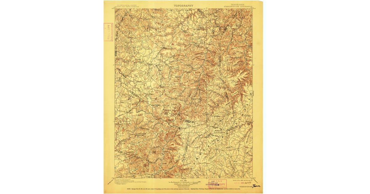 1898 Map of Standingstone, Overton County, TN — High-Res, 1912 Print ...