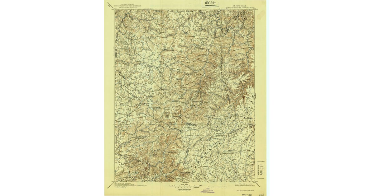 1898 Map of Standingstone, Overton County, TN — High-Res, 1939 Print ...