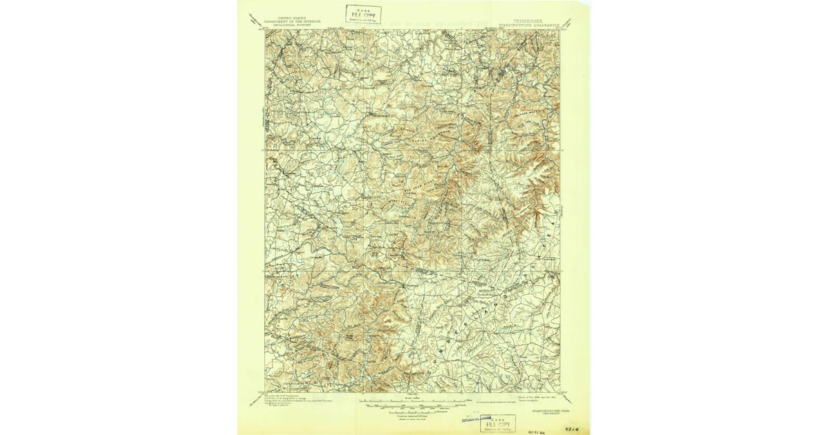 1898 Map of Standingstone, Overton County, TN — High-Res, 1945 Print ...
