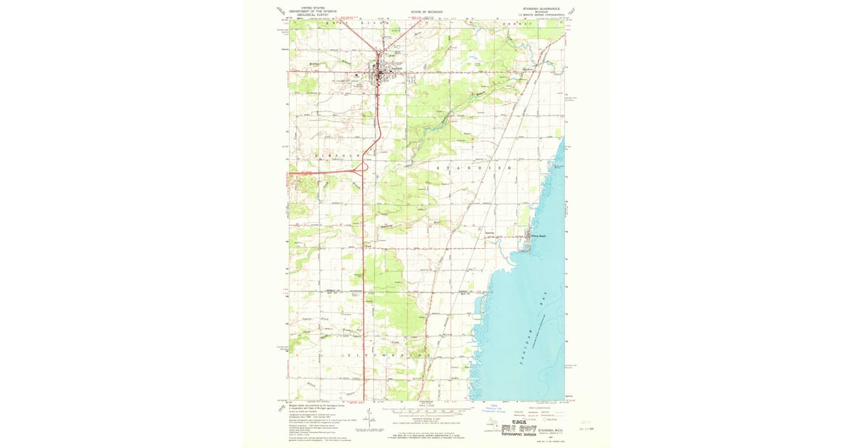 1967 Map of Standish, MI — High-Res | Pastmaps
